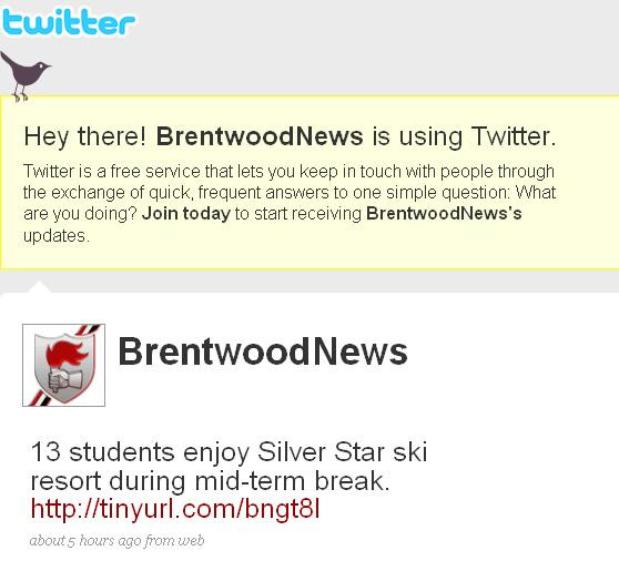Follow Brentwood News on Twitter - Brentwood College School